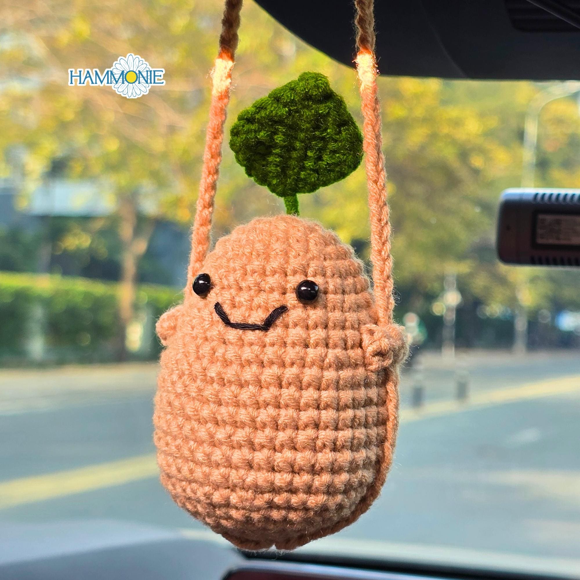 Crochet Potato Car Hanging, Crochet Amigurumi Car Hanging, Cute Car ...