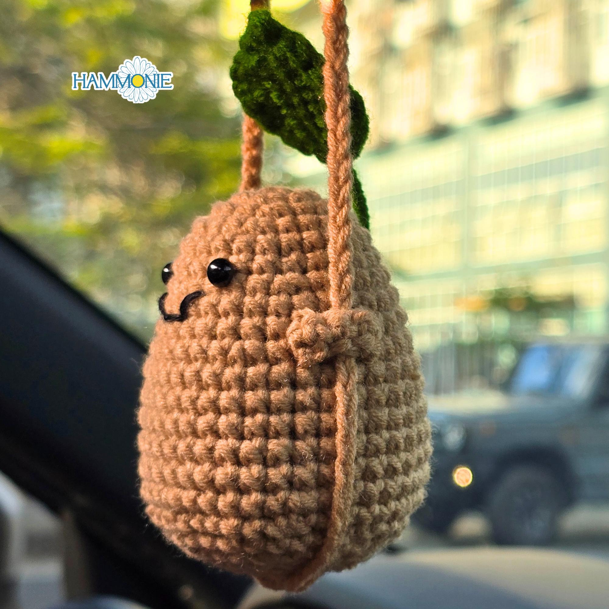 Crochet Potato Car Hanging, Crochet Amigurumi Car Hanging, Cute Car ...