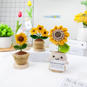 Crochet Sunflower Gift Box: Handmade Flower Pot Set - Etsy