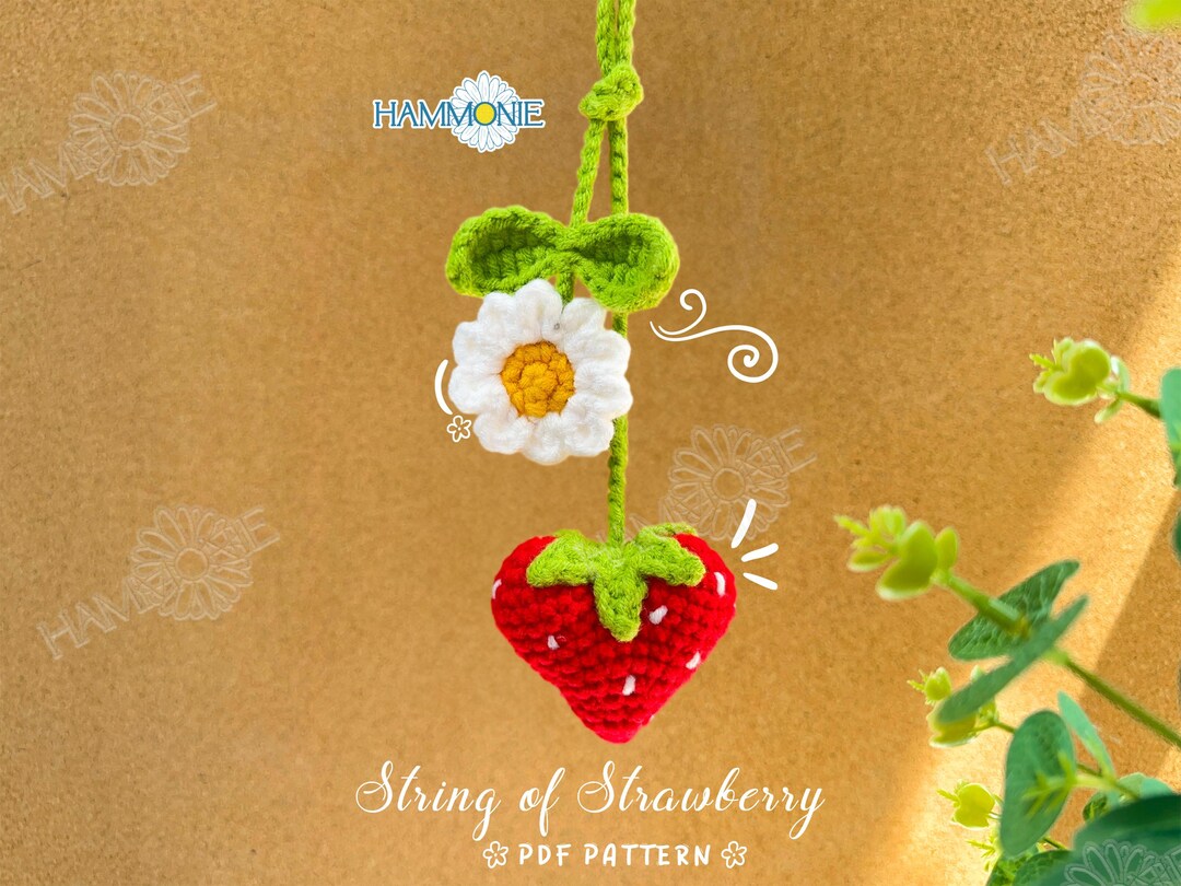 Crochet Strawberry Plant Pattern: Flower Bookmark (PDF Pattern) - Etsy