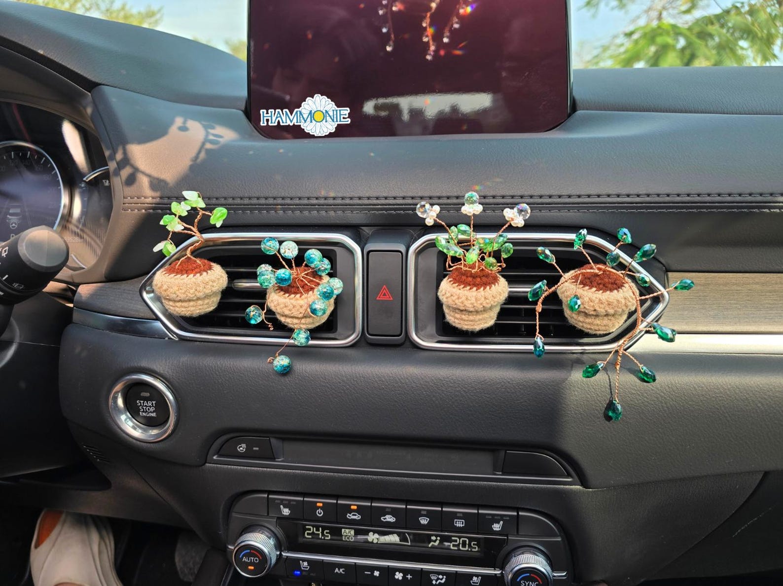 Crochet Crystal Plant Car Vent Clip: Handmade Car Decor - Etsy