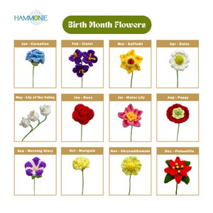 Crochet Birth Flower Arrangement: Handmade Family Garden Decor - Etsy