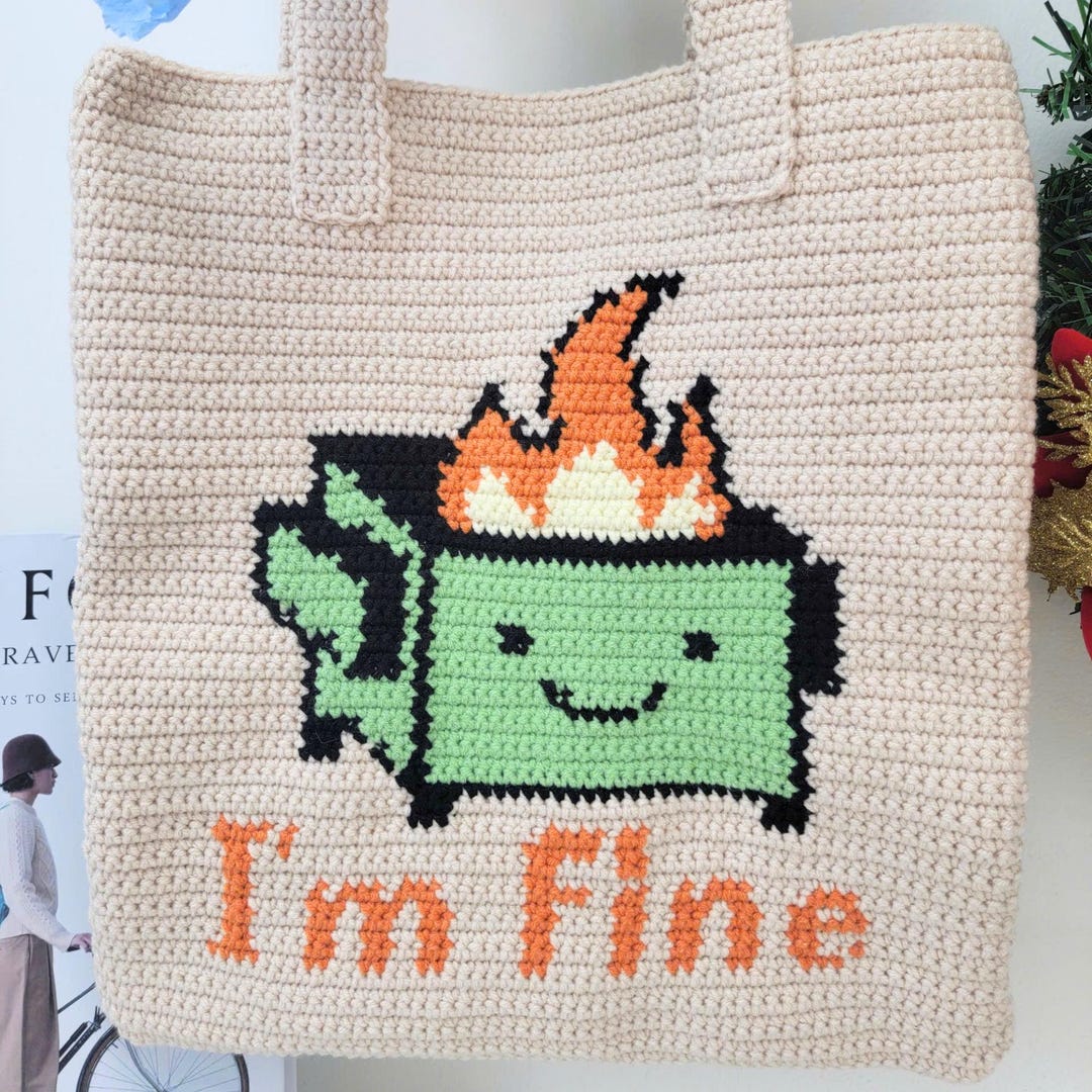 Crochet Dumpster Fire Tote Bag Pattern (PDF Download) - Etsy