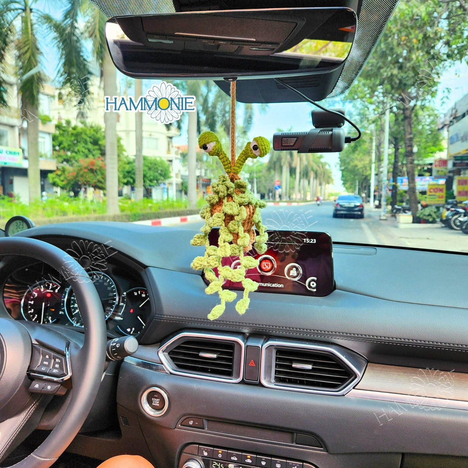Crochet String of Pearls Plant Car Mirror Hanging: Essential Oil ...