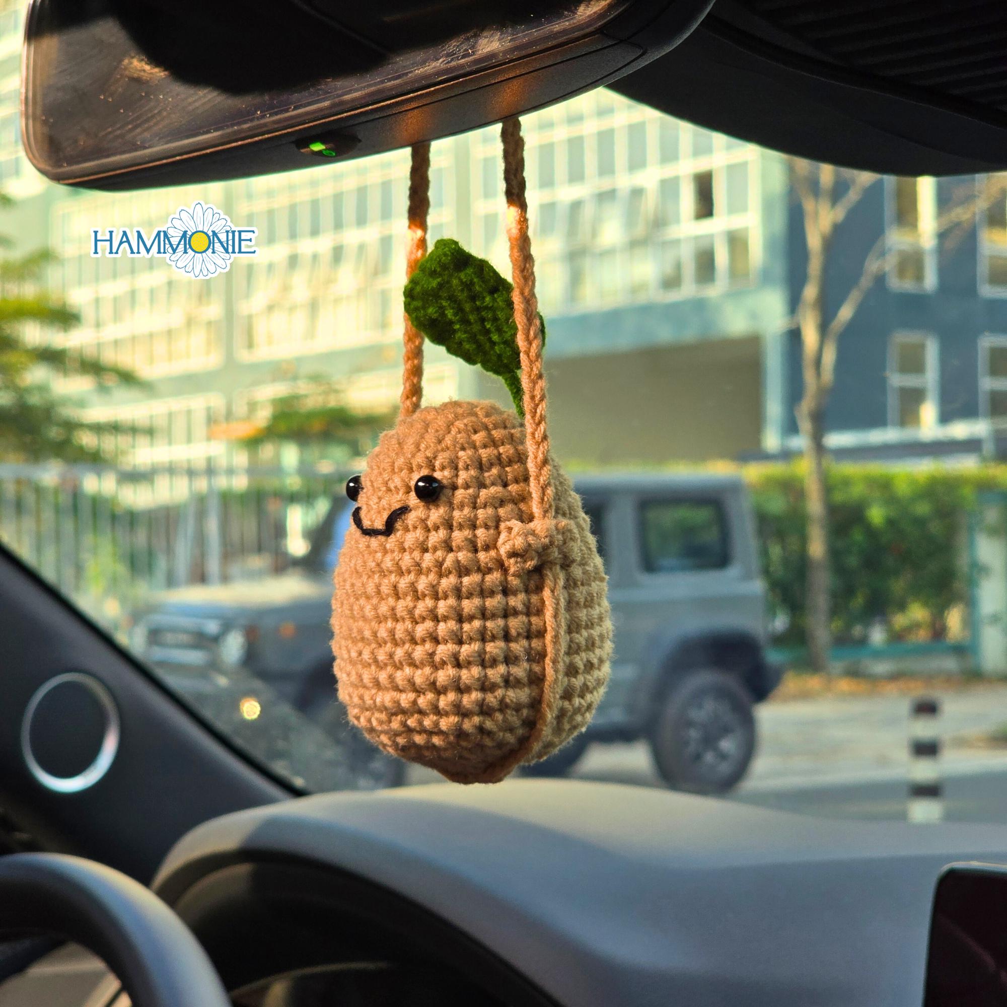 Crochet Potato Car Hanging, Handmade Amigurumi Car Decor - Etsy