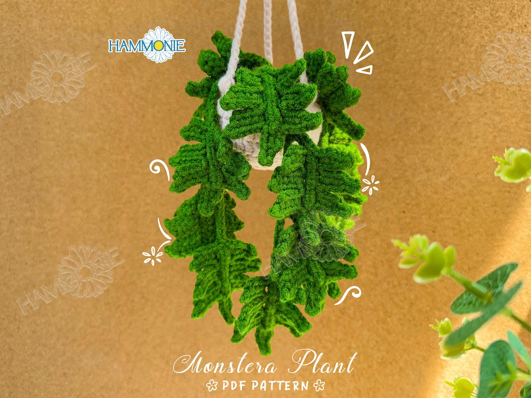 CROCHET PATTERN Monstera Plant, Crochet Pattern Plant Hanging, Mini ...