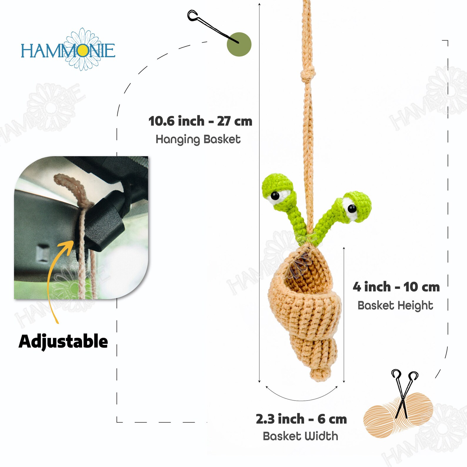 Crochet String of Pearls Plant Car Mirror Hanging: Essential Oil ...