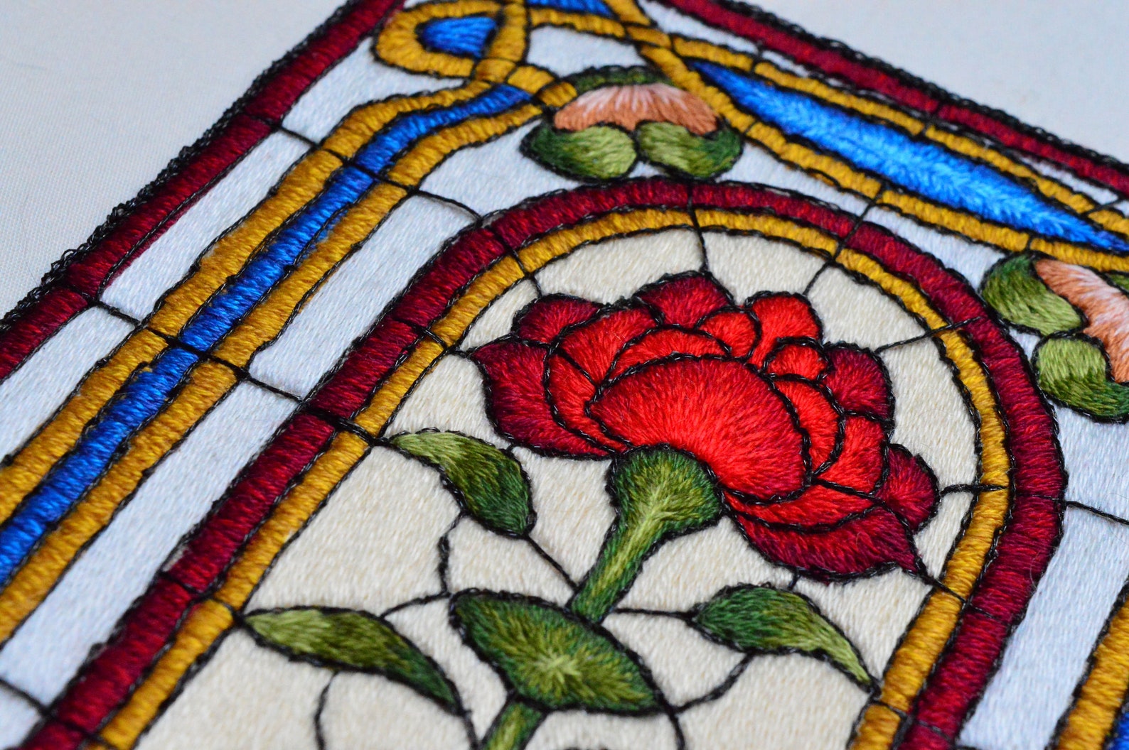 Embroidered Stained Glass Window Pattern and Guide - Etsy