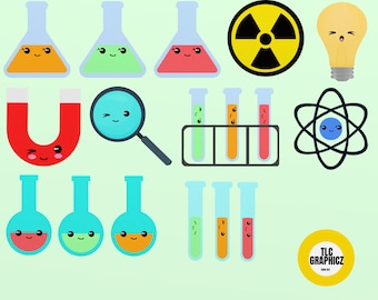 Science Kawaii Clipart - Etsy