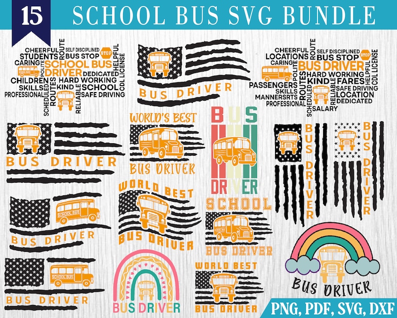 US School Bus Driver Appreciation Gift, School Bus, Us Flag Bus Driver ...