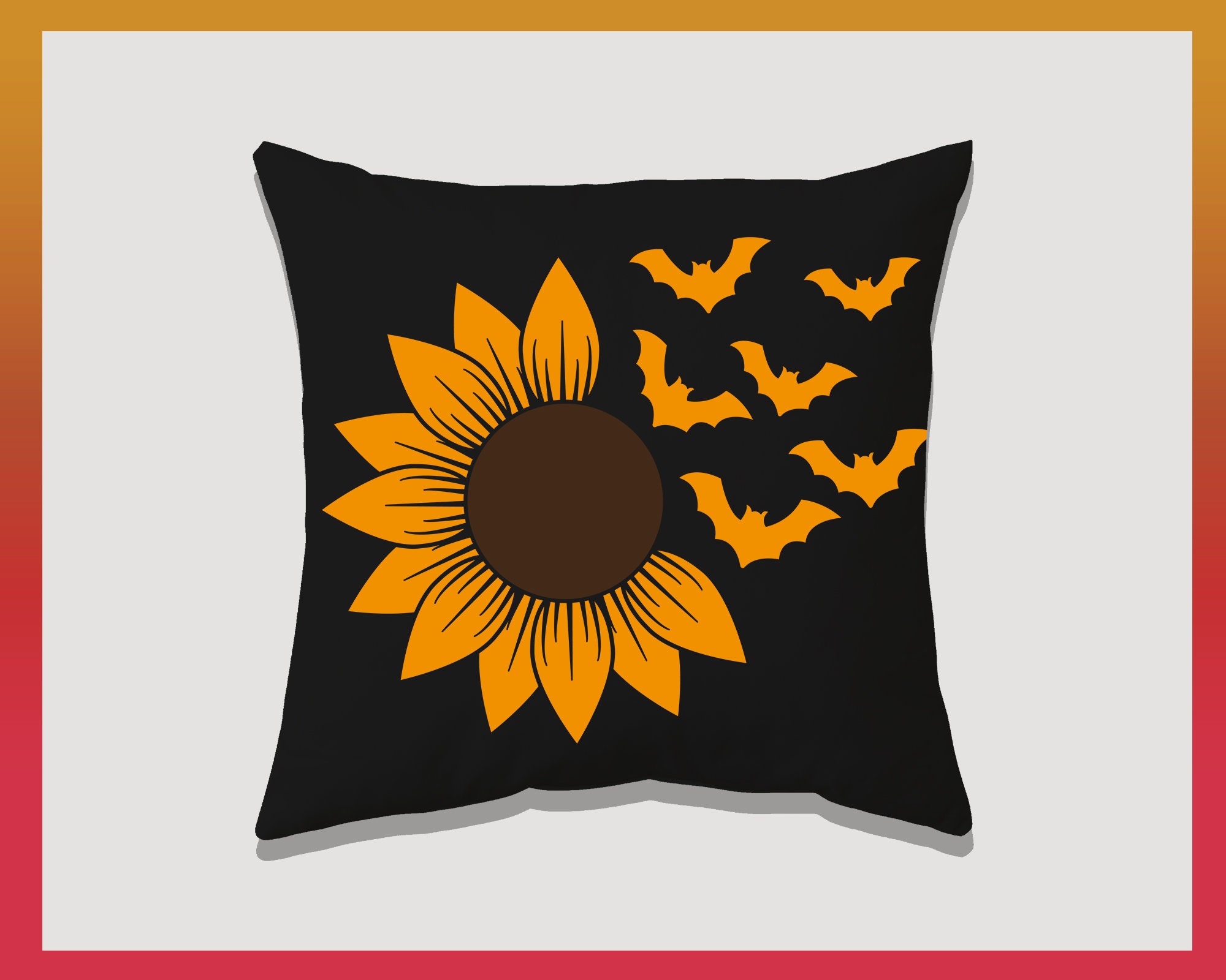 Halloween Sunflower Svg Bundle, Halloween Bat, Sunflower Ghost Png ...