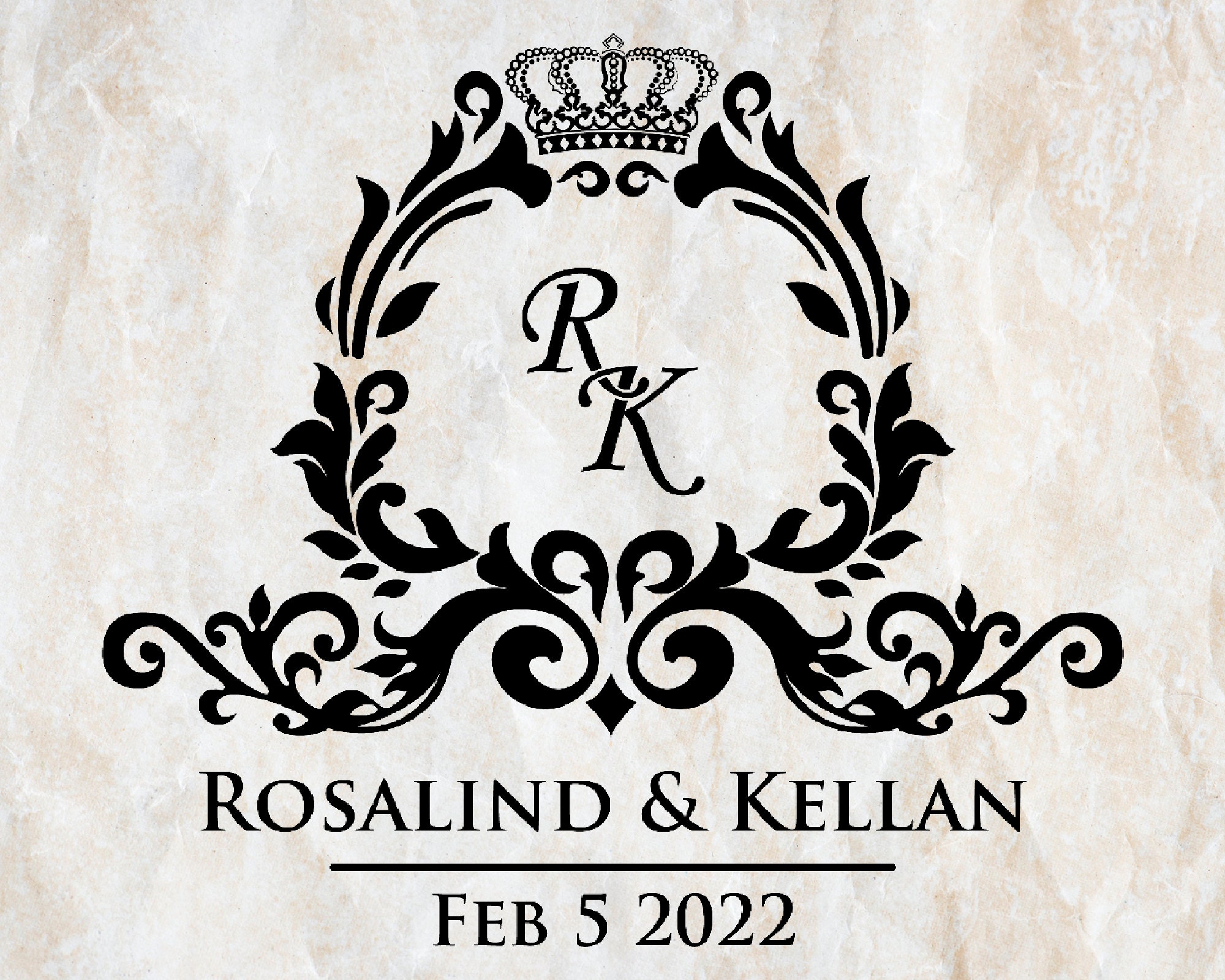 Premade Custom Wedding Monogram, Luxury Royal Wedding Logo, Monogram ...