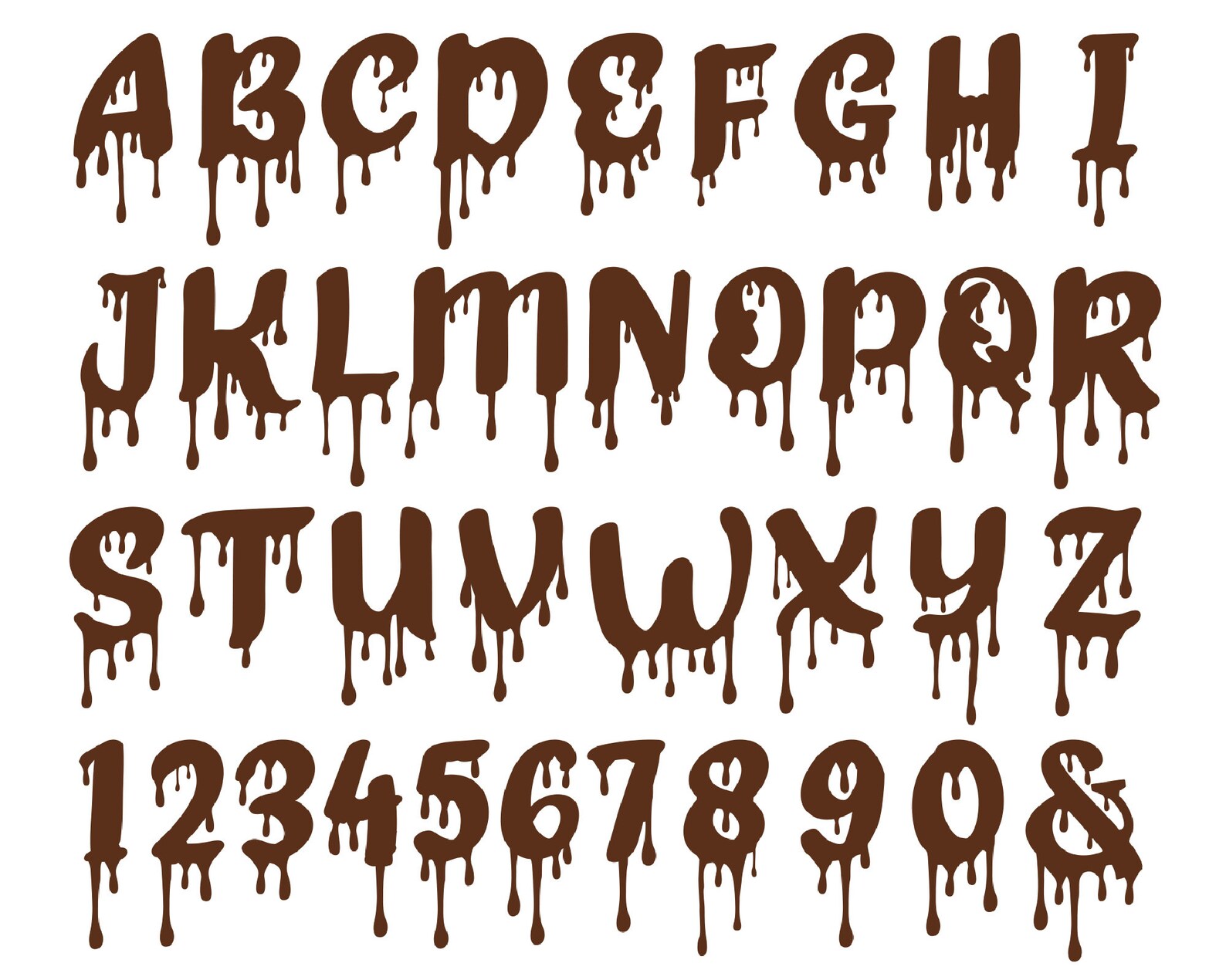 Dripping Font Svg, Blood Font, Honey Drip Chocolate Dripping Font Svg, Halloween Horror Font ...