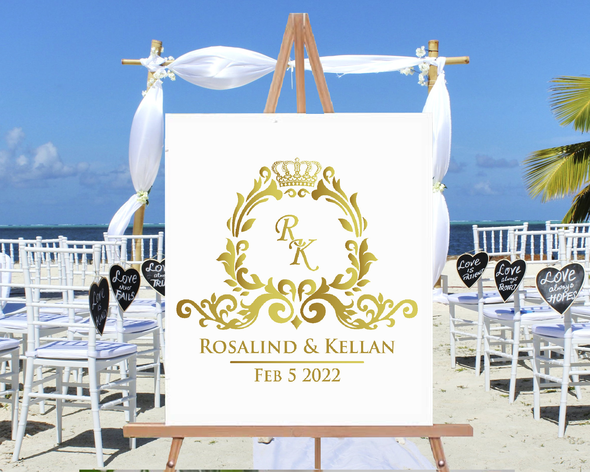 Premade Custom Wedding Monogram, Luxury Royal Wedding Logo, Monogram ...