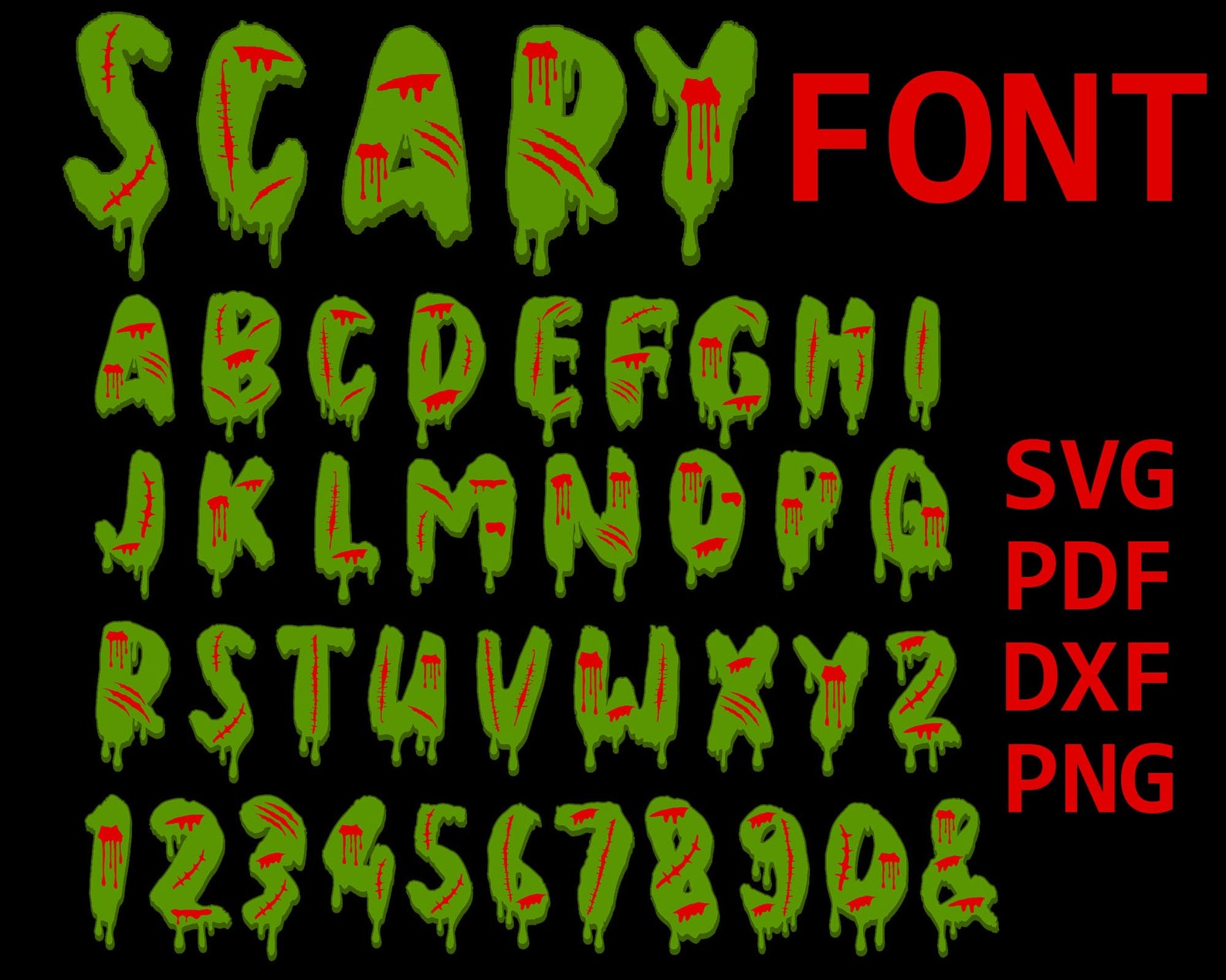 Dripping Horror Font Svg, Blood Font, Scary Dripping Font Svg ...