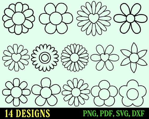 Daisy Flower Svg Bundle Daisy Heart Flower Svg Flower - Etsy