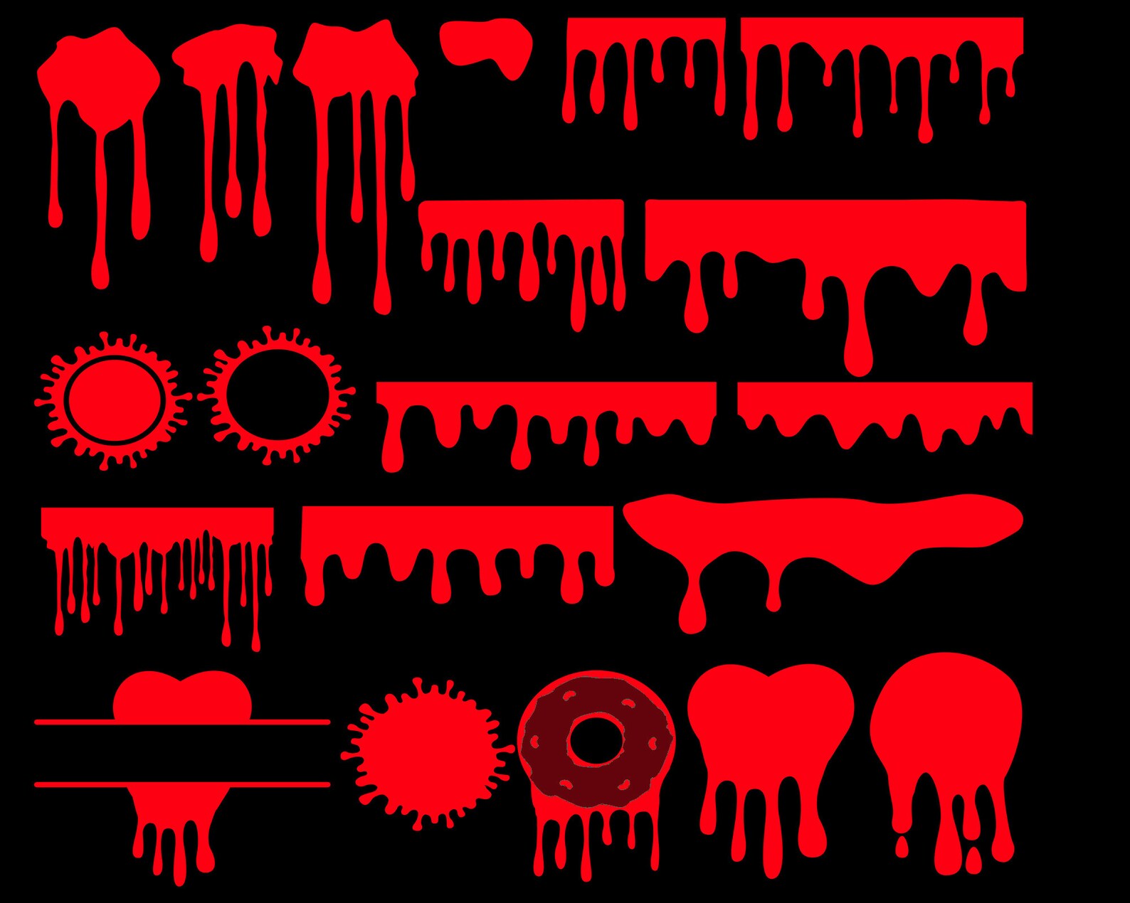 Dripping Border Svg Bundle Bloody Dripping Border Bundle - Etsy