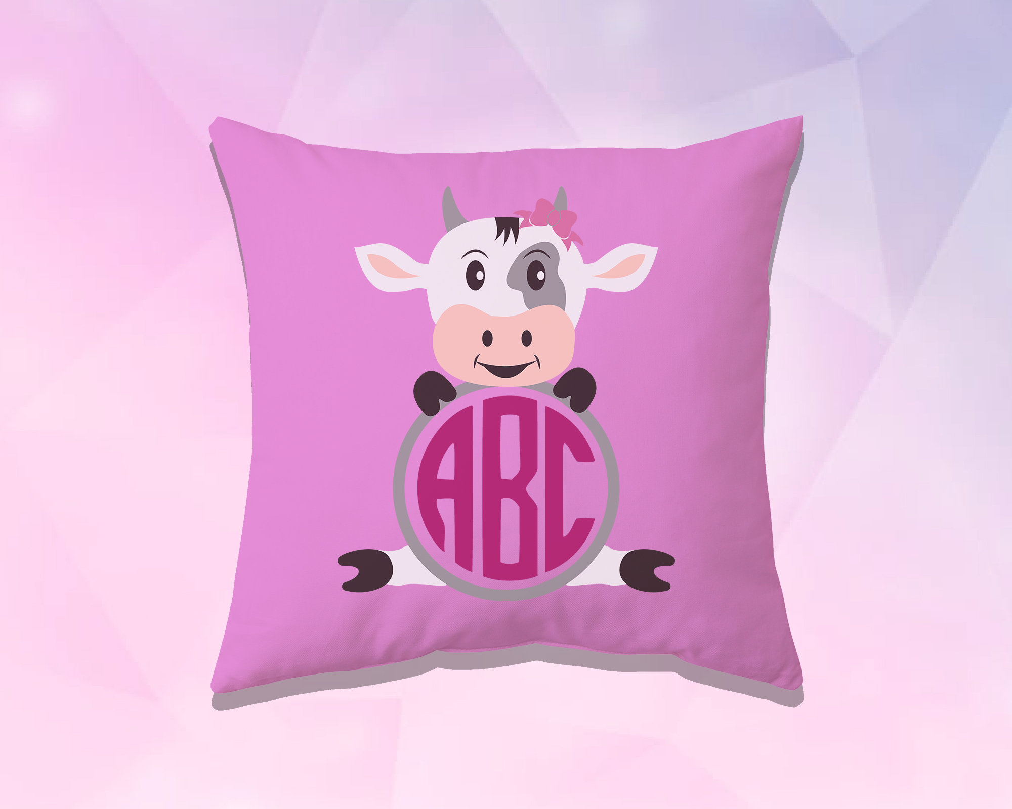 Cow Monogram SVG, Baby Cow Split Monogram, Cricut Cut Files, Cow Svg ...