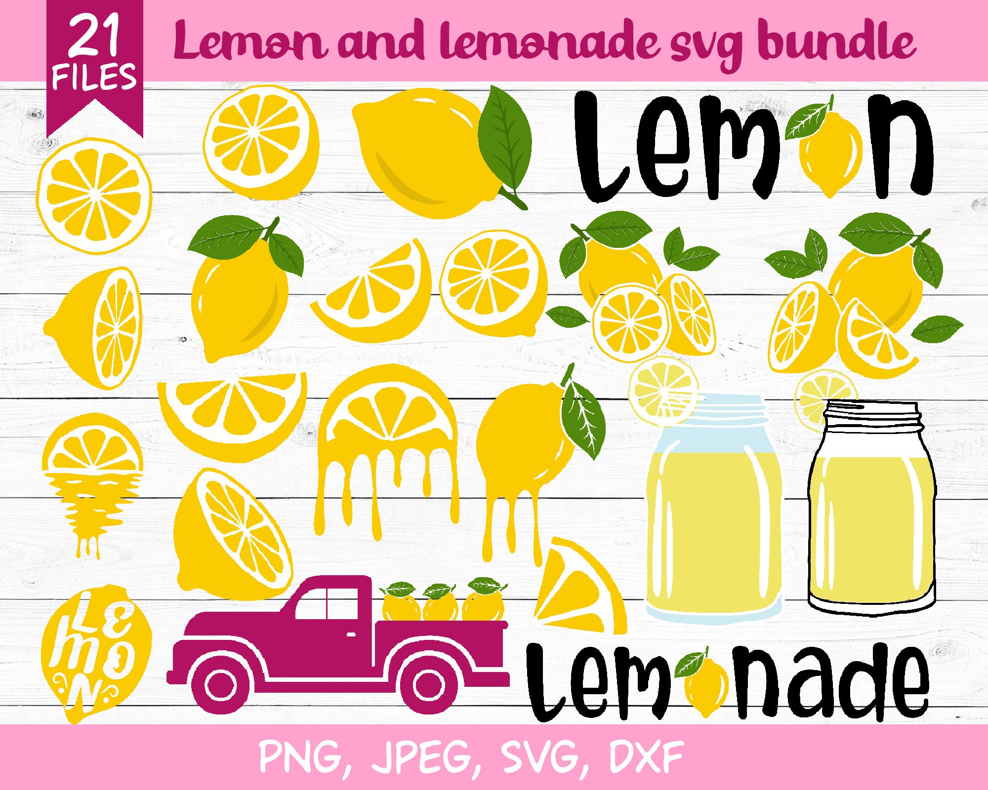 Lemon Svg Bundle, Lemonade Svg, Lemon, Lemonade Stand Svg, Lime Citrus ...