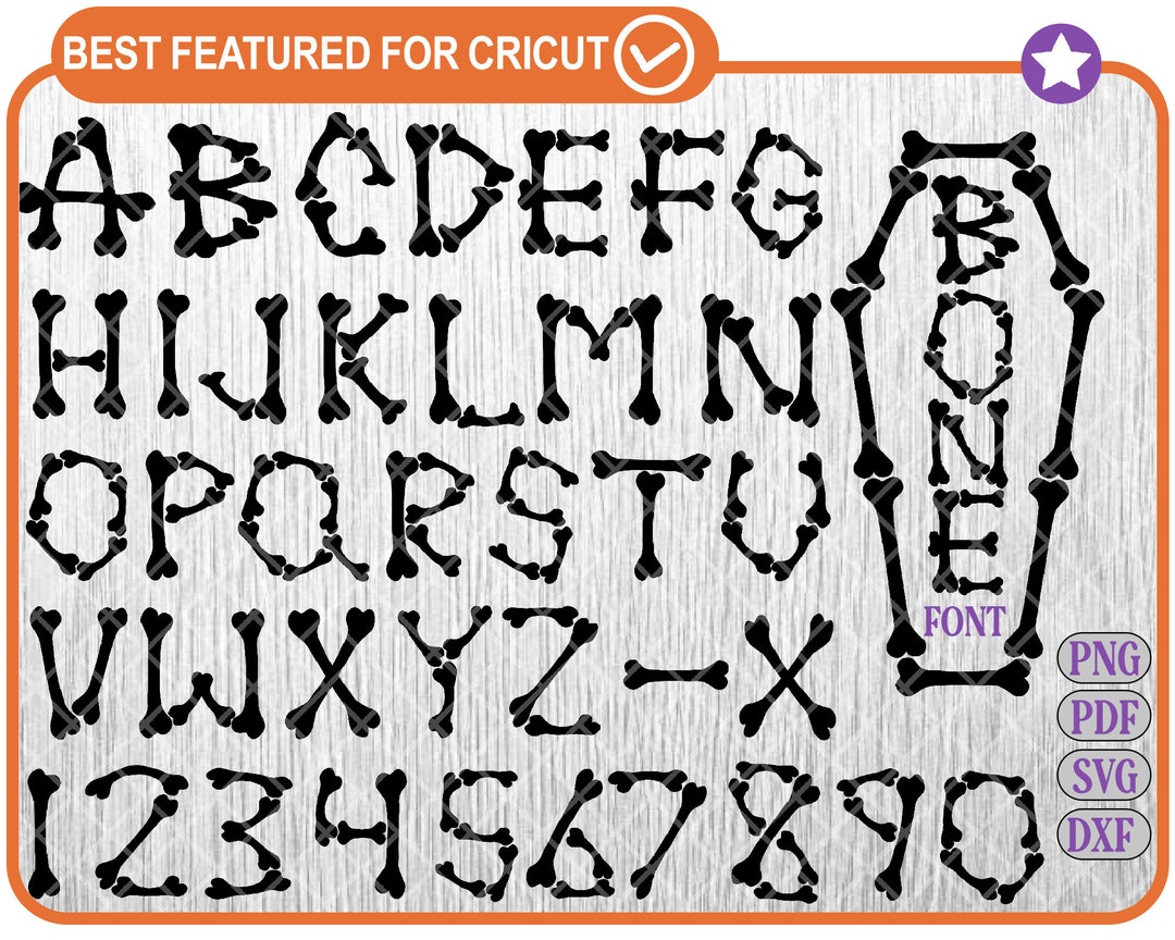 Bones Font Svg, Halloween Bones Alphabet, Skeleton Bones Font Svg ...