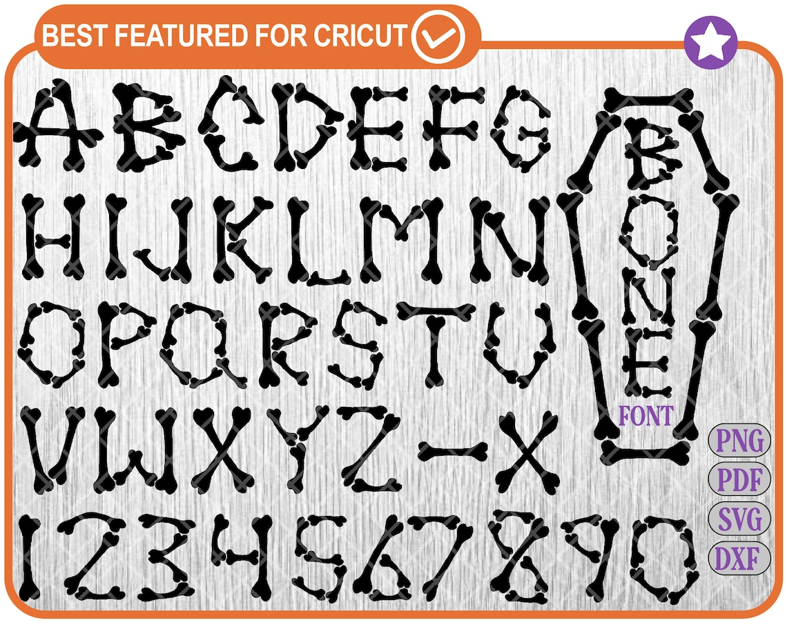 Bones Font Svg, Halloween Bones Alphabet, Skeleton Bones Font Svg ...