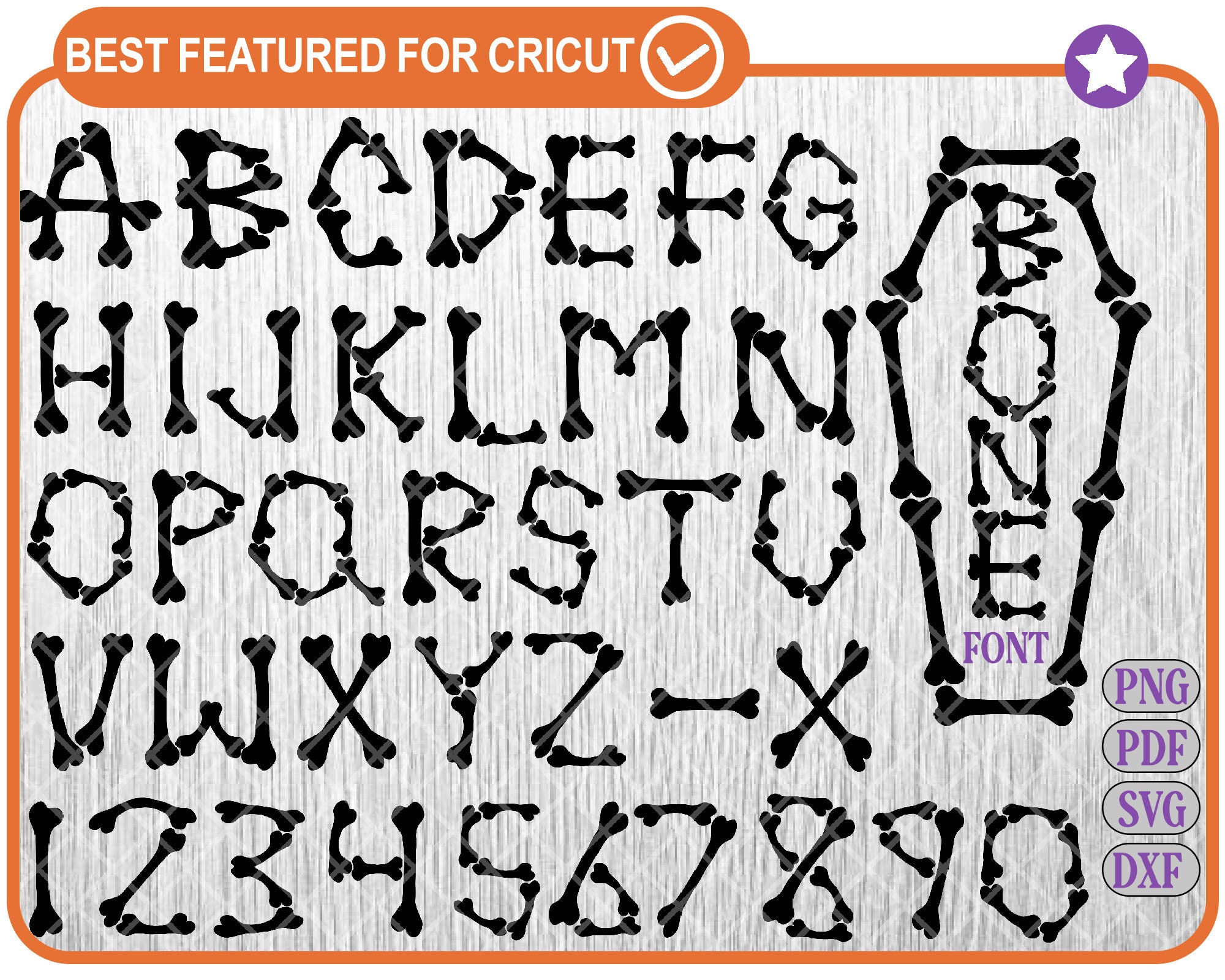 Bones Font Svg, Halloween Bones Alphabet, Skeleton Bones Font Svg ...