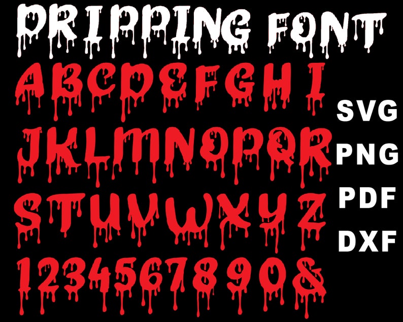Dripping Font Svg, Blood Font, Honey Drip Chocolate Dripping Font Svg ...