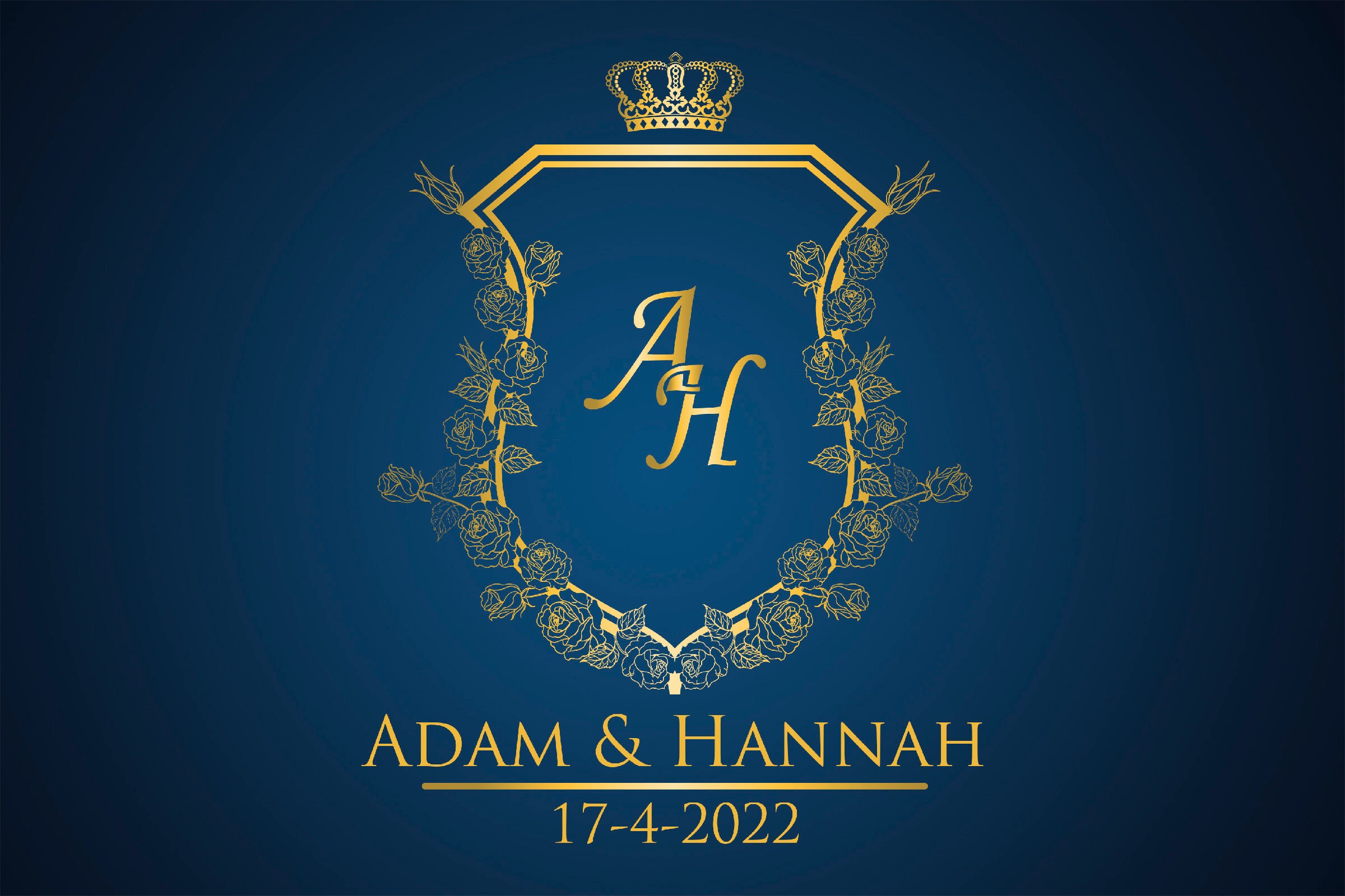 Custom Floral Wedding Logo, Luxury Royal Wedding Monogram Logo, Emblem ...