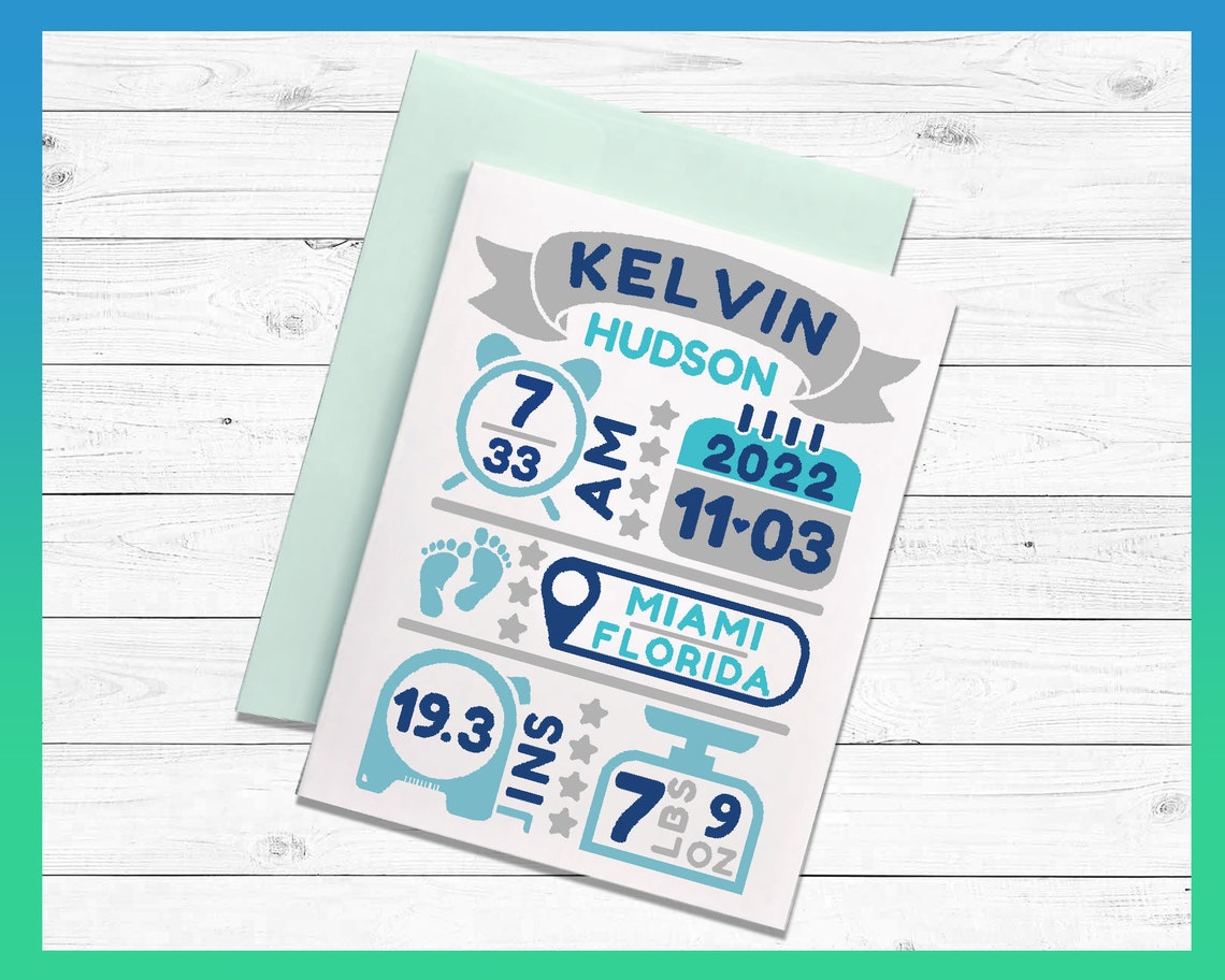 Birth Stats Svg, Birth Announcement Svg, Baby Birth Stats Svg, Shower ...