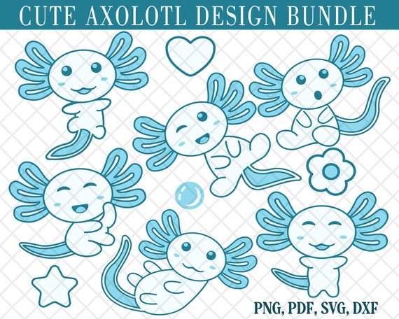 Cute Axolotl Svg Bundle Cute Axolotl Clipart Png Bundle - Etsy