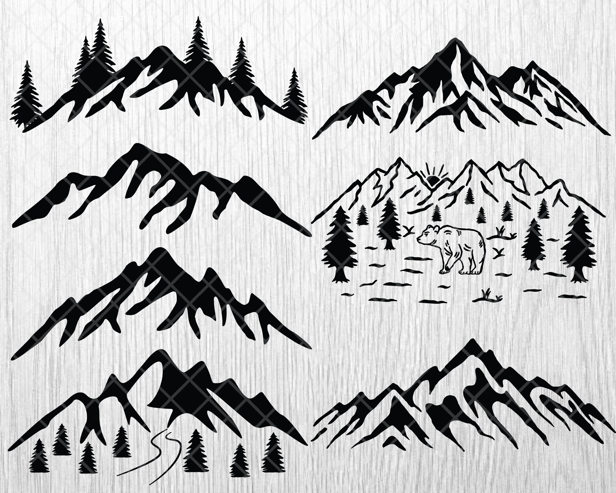 Mountain Svg Bundle, Mountains SVG, Geometric Mountains, File for ...