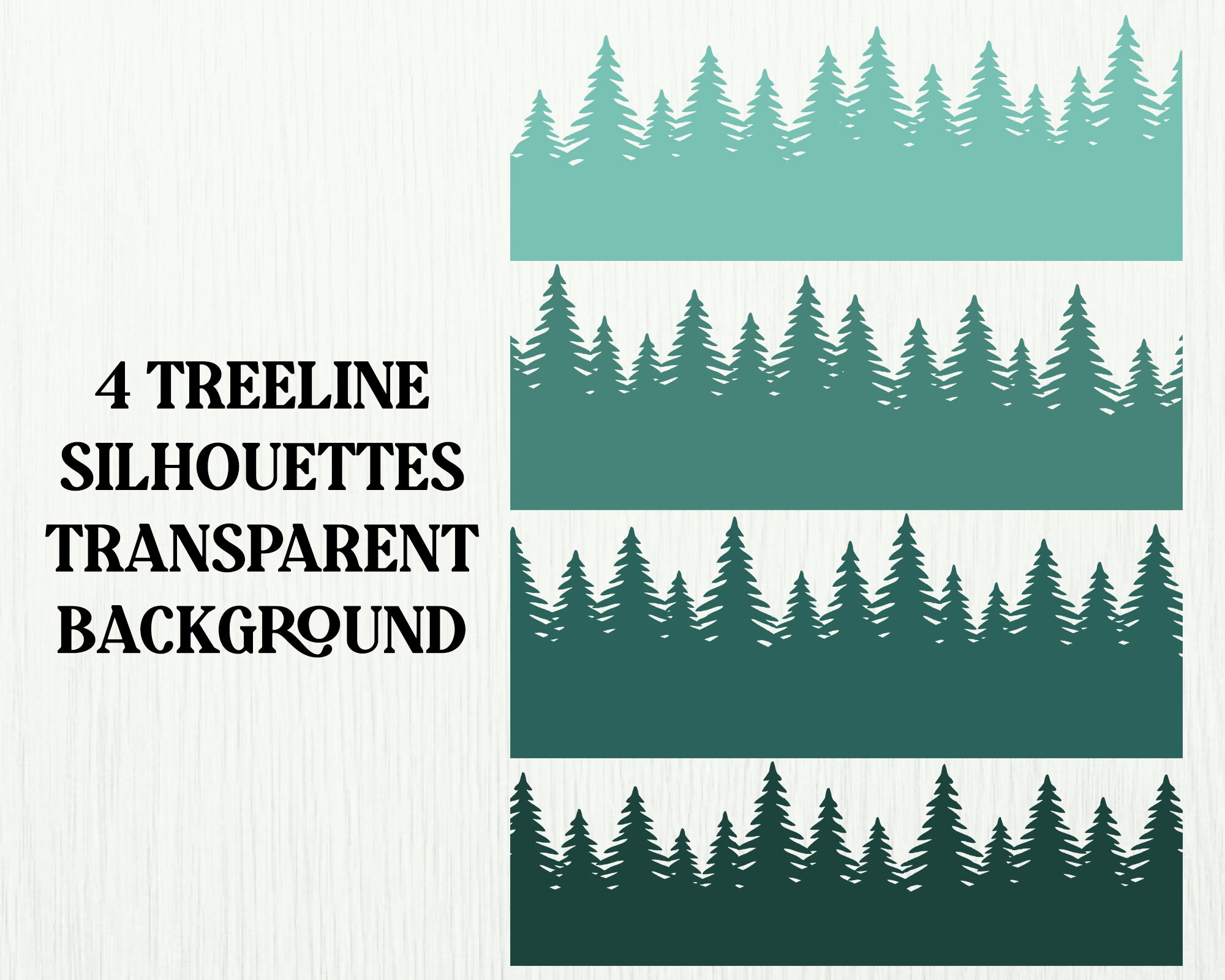 Treeline Silhouette Cut Files, Forest Clipart (svg, Png, Pdf, Dxf) - Etsy