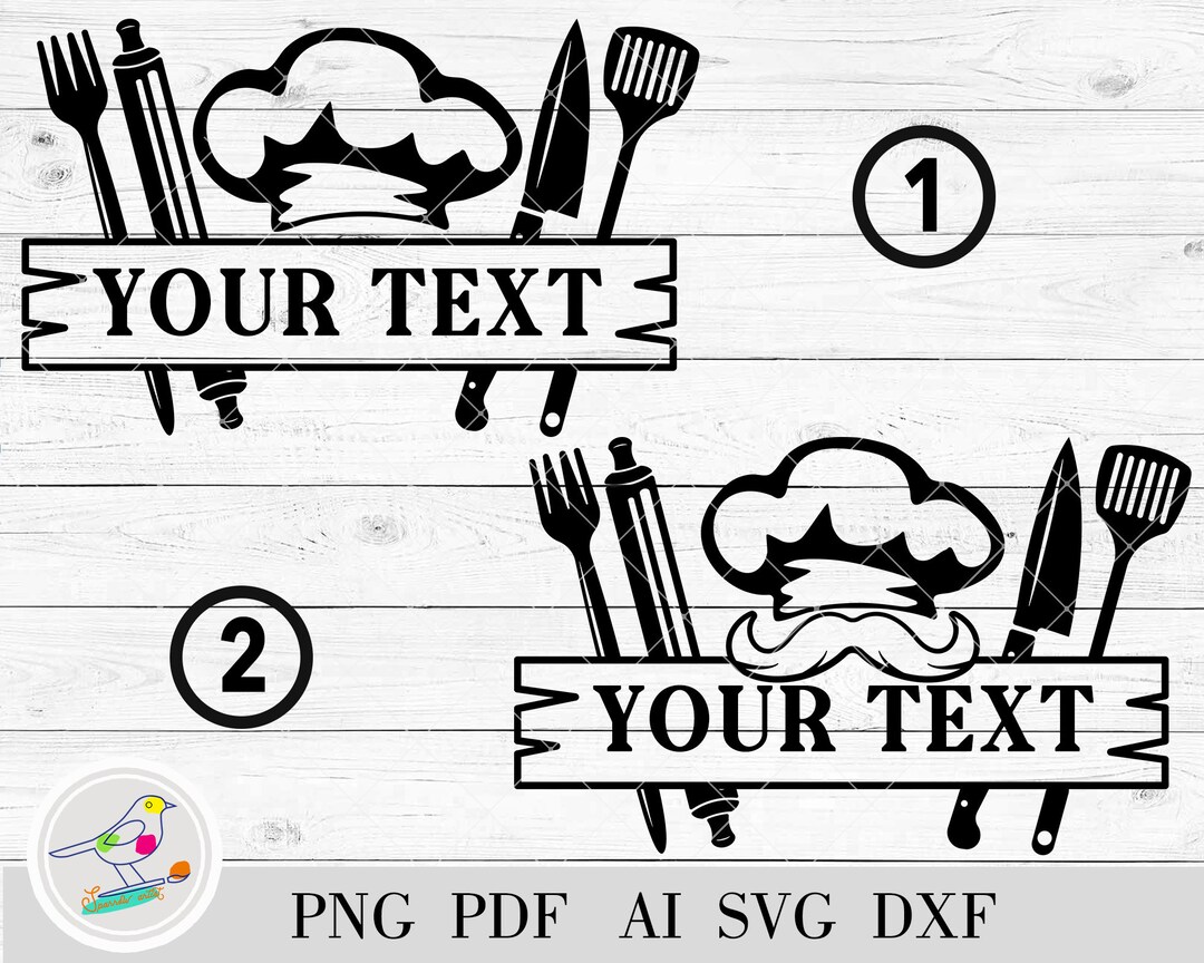Premade Chef Logo SVG, Chef Monogram, Chef Svg, Cook Clipart, Cooking ...
