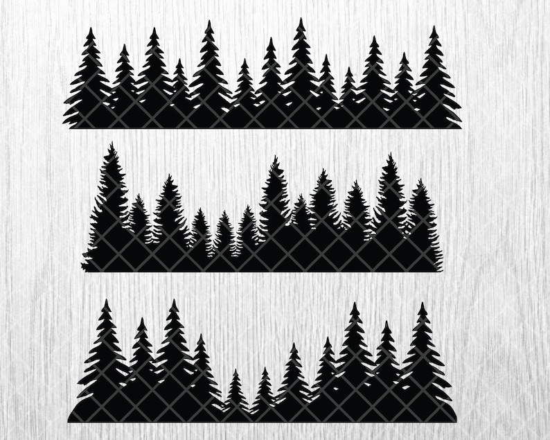 Forest Tree Silhouette Svg Bundle, Forest Svg, Forest Bundle, Pine Tree ...