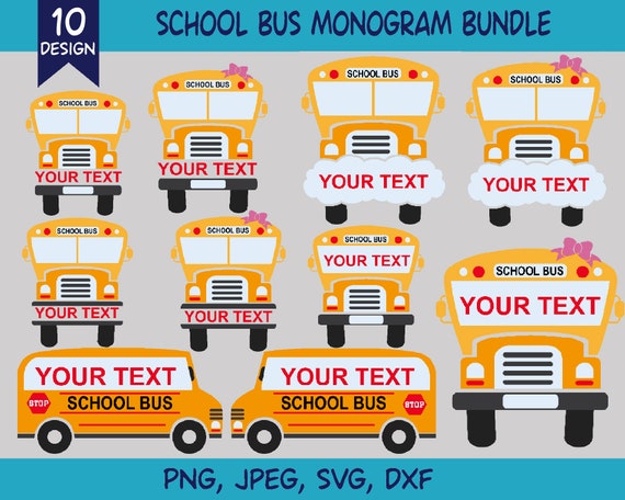 School Bus Driver Monogram Svg School Bus Monogram Svg - Etsy