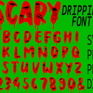 Dripping Zombie Font Svg, Blood Font, Scary Dripping Font Svg ...