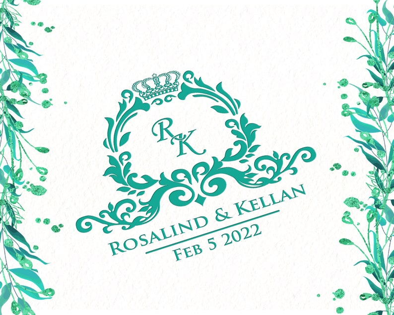 Custom Royal Wedding Monogram Logo, Elegant Initials (digital Download ...