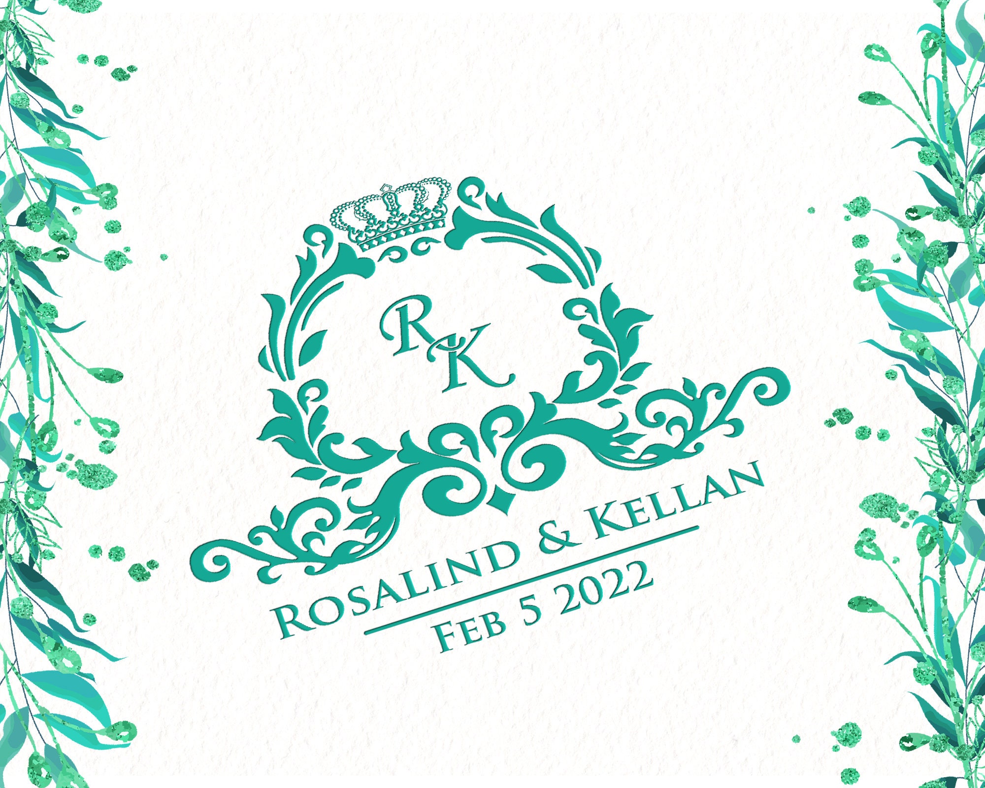 Premade Custom Wedding Monogram, Luxury Royal Wedding Logo, Monogram ...