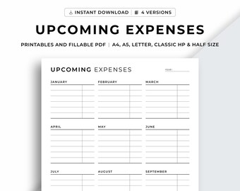 Yearly Bill Tracker Printable Landscape Bill Payment - Etsy Australia