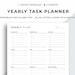 Yearly Tasks, Yearly to Do List, Yearly Planner, Annual Planner ...