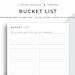 Bucket List Printable, Life Goals Planner, to Do List Plan, Bucket List ...