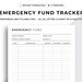 Emergency Fund Tracker Printable, Emergency Fund Challenge, Emergency ...