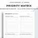 Priority Matrix Printable, Decision Matrix, Eisenhower Matrix, My ...