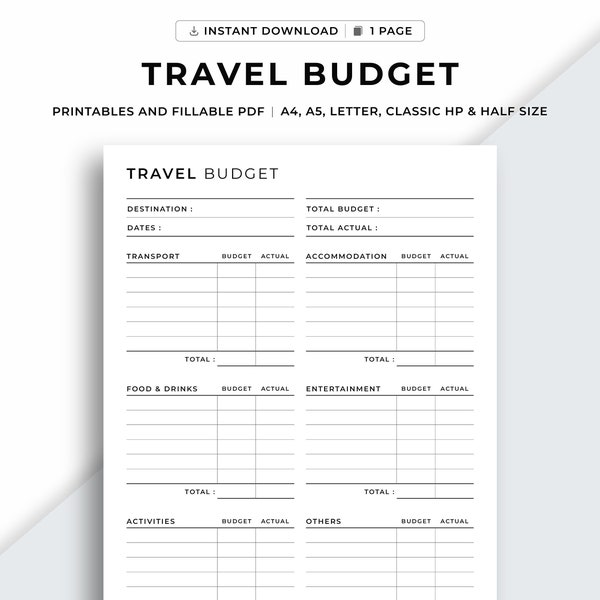 Printable Travel Planner - Etsy
