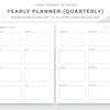 Landscape Printable Yearly Planner, Year at a Glance, Yearly Schedule ...