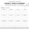 Yearly Tasks, Yearly to Do List, Yearly Planner, Annual Planner ...