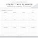 Yearly Tasks, Yearly to Do List, Yearly Planner, Annual Planner ...