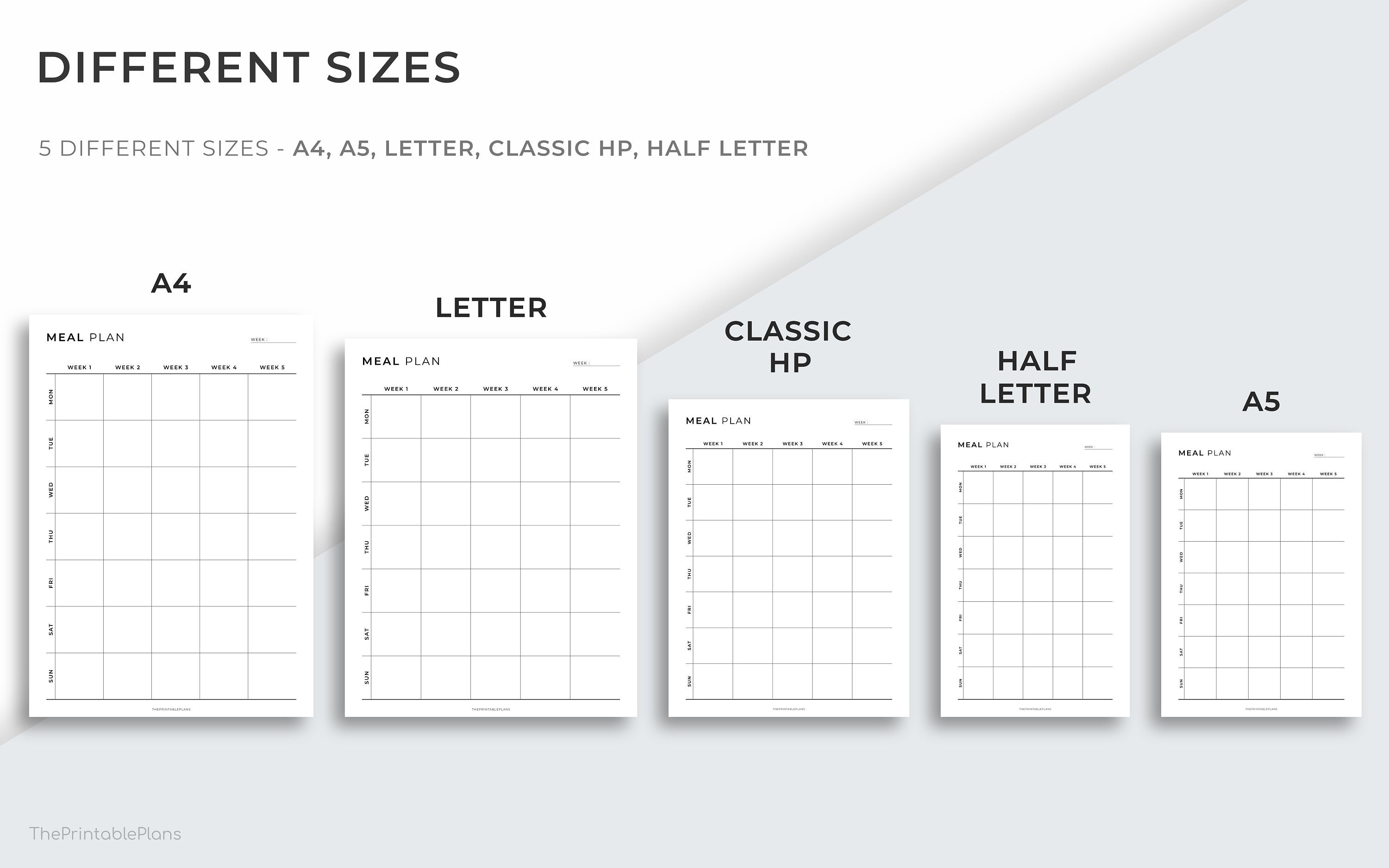 Monthly Meal Planner Printable, Menu Planner, Food Planner, Diet ...