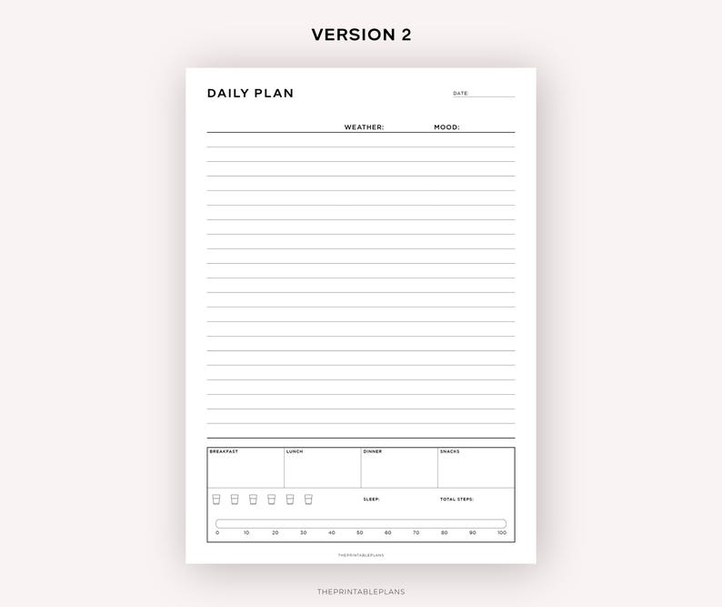 Daily Diary, Daily Journal Printable, Daily Planner, Daily Gratitude ...