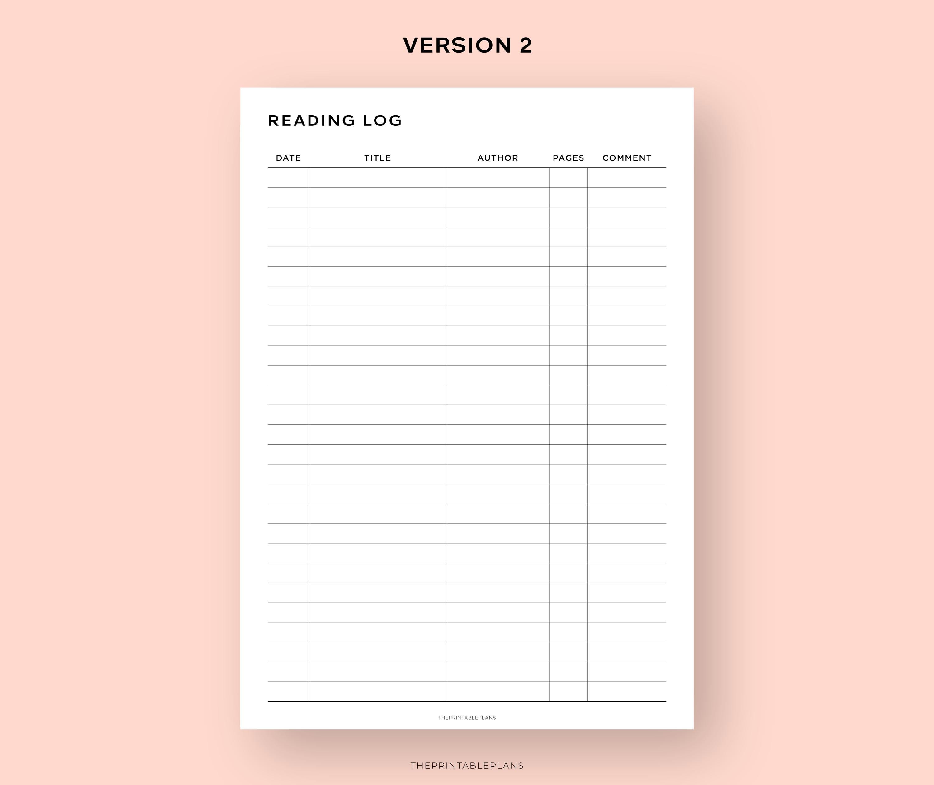 Reading Log Printable, Reading Tracker, Books to Read, Books I've Read ...